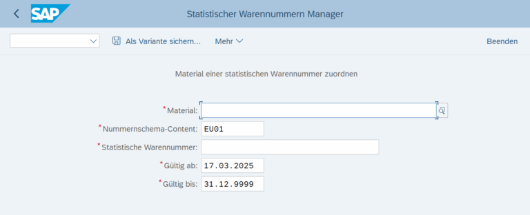 Efficient use of the SAP GUI Statistical Commodity Code ⋆ munich ...