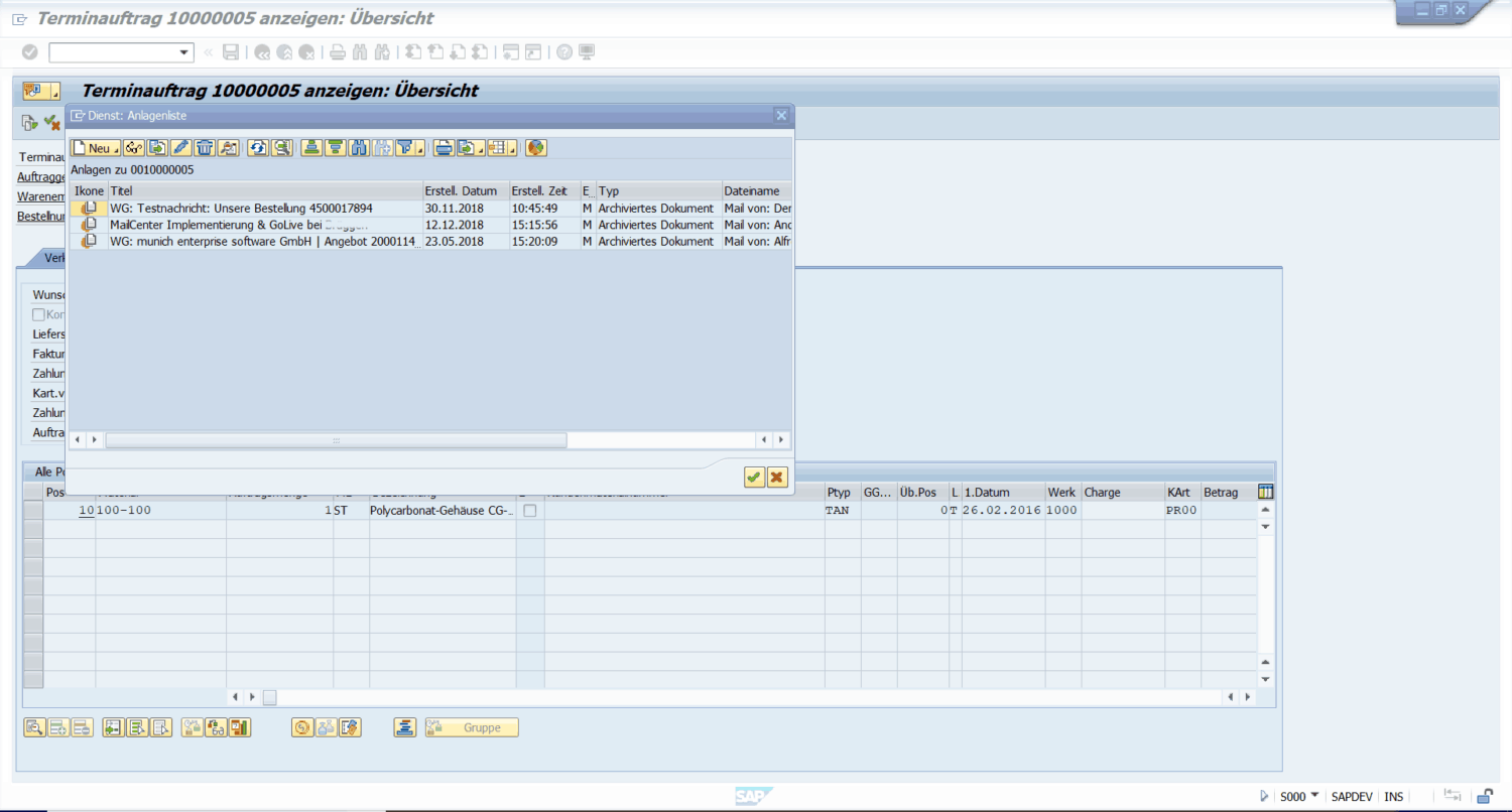 SAP Archivierung – ausgehende E-Mails archivieren